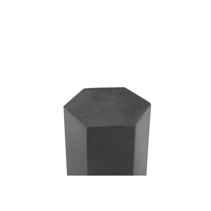 Tubbs Hexagon Pedestal Medium in Black Bev Collection Pedestal | Homesquare