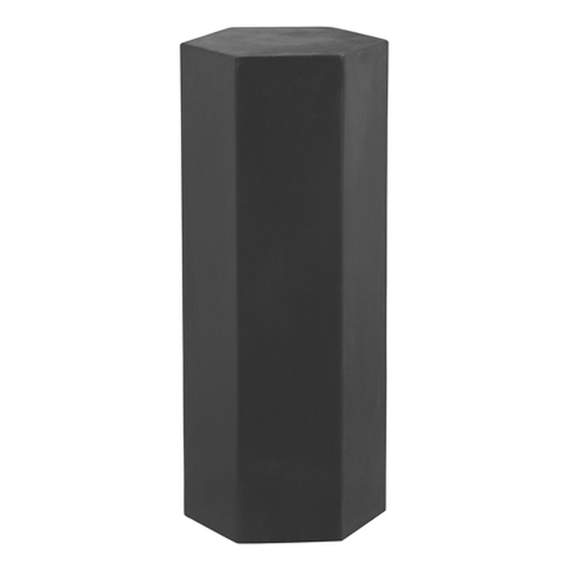 Tubbs Hexagon Pedestal Medium in Black Bev Collection Pedestal | Homesquare