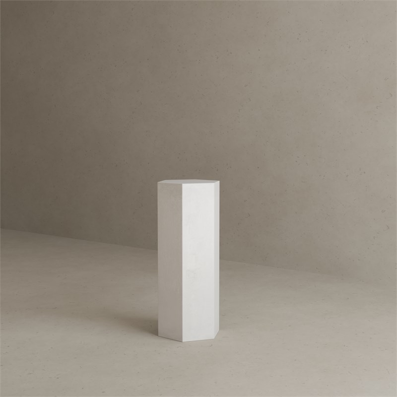 Tubbs Hexagon Pedestal Medium in Ivory | Homesquare