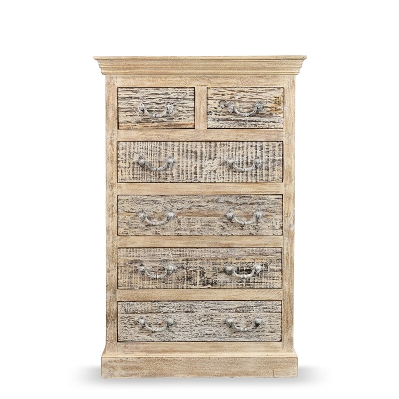Taran Designs Baker 6-drawer Solid Wood Chest in White | Cymax Business