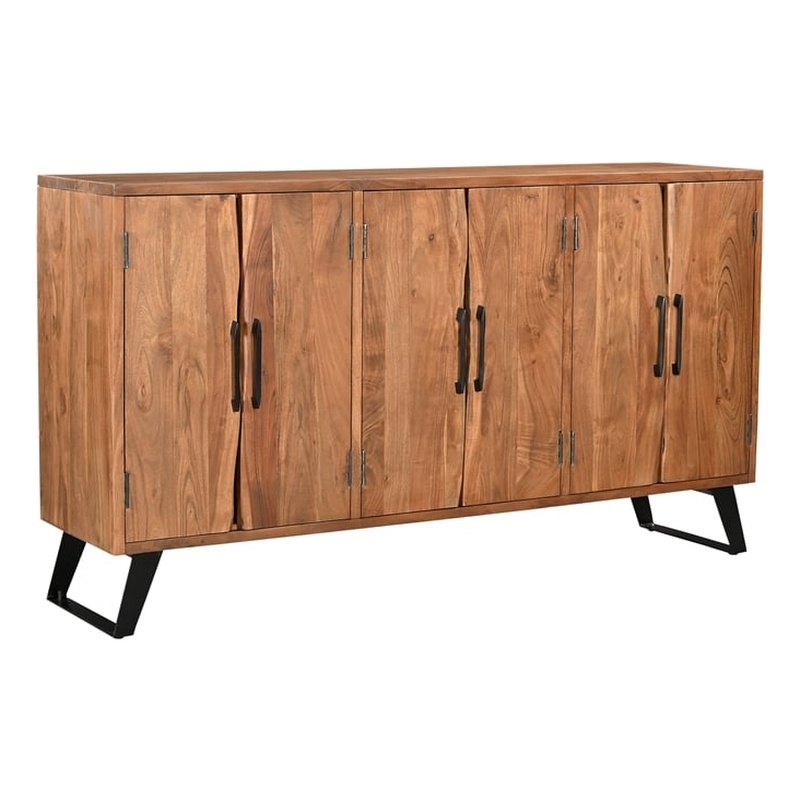 Taran Designs Oliver 6-door Live Edge Solid Wood Sideboard in Brown ...