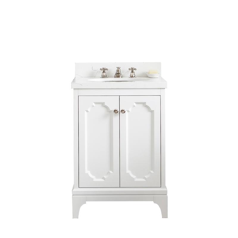 Water Creation Queen 24" Wood Single Bathroom Vanity in Pure White ...