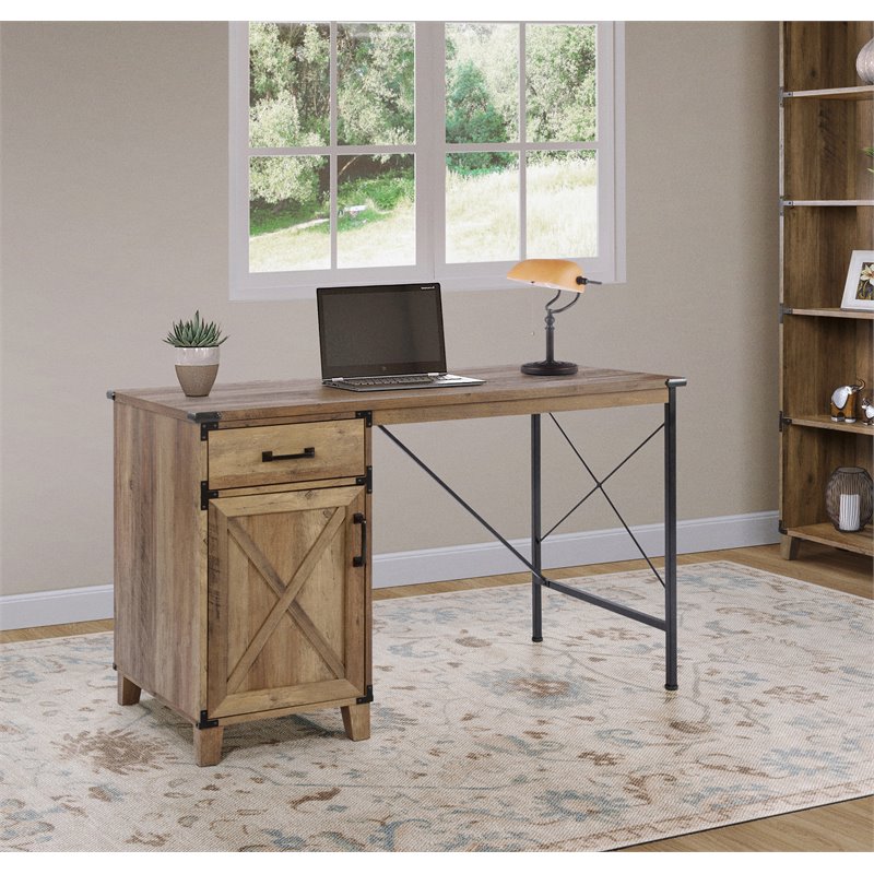 Saint Birch Oxford 1-Drawer Modern Wood Writing Desk in Rustic Oak ...