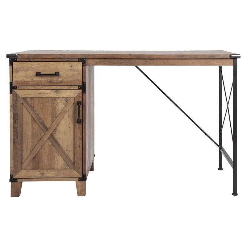 Saint Birch Oxford 1-Drawer Modern Wood Writing Desk in Rustic Oak ...