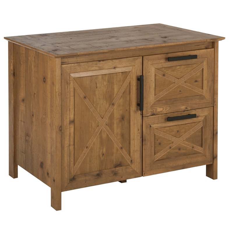 Saint Birch Austin 2-Drawer Modern Wood File Cabinet in Rustic Brown ...