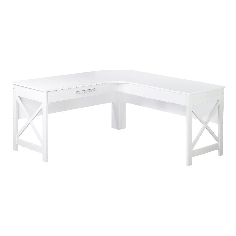 Saint Birch Alaska Modern Farmhouse L-Shaped Desk with Drawer | Cymax ...