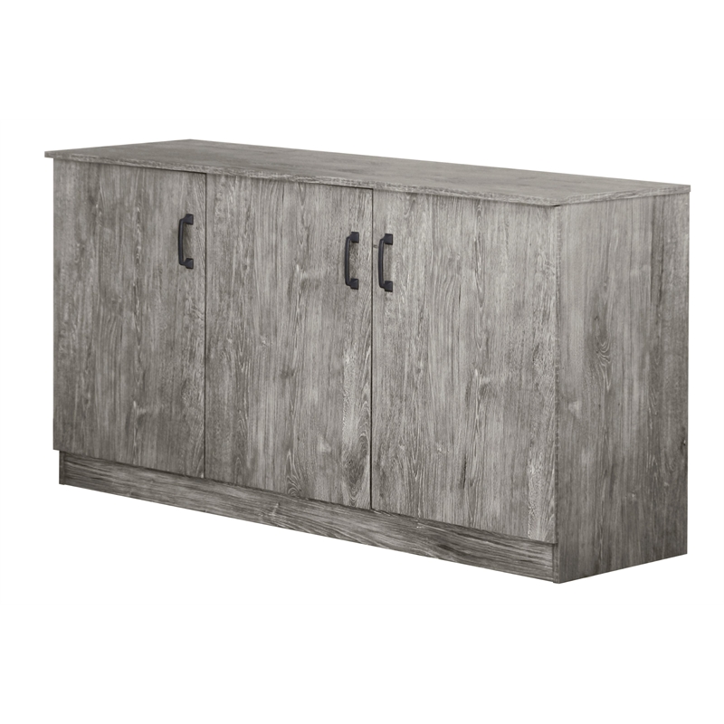 Saint Birch Alaska 3-Door Credenza Storage Cabinet in Gray Oak