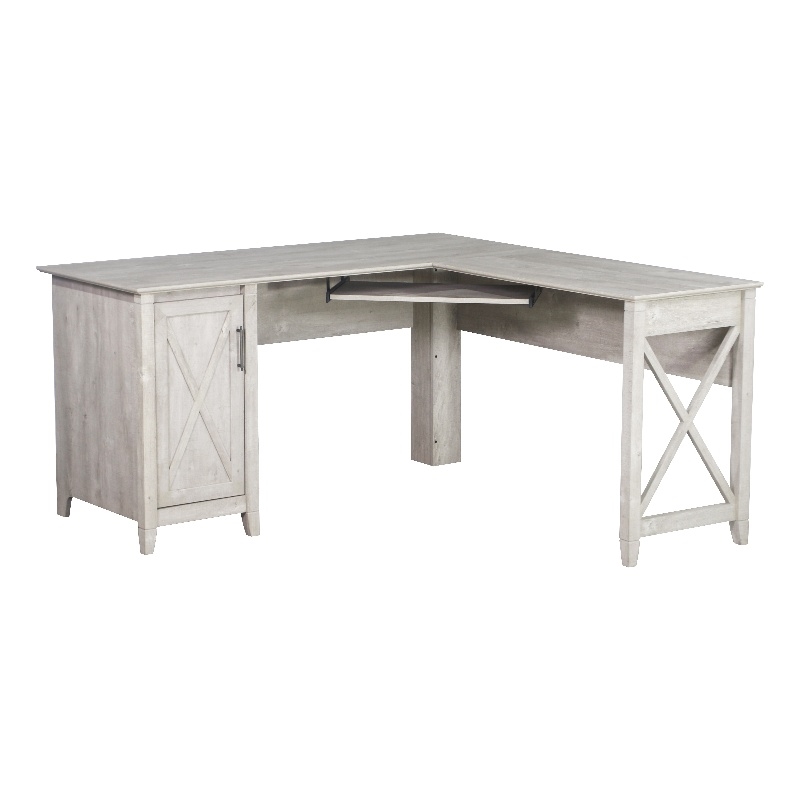 Saint Birch Oxford Engineered Wood Farmhouse L Desk in Gray | Bush ...