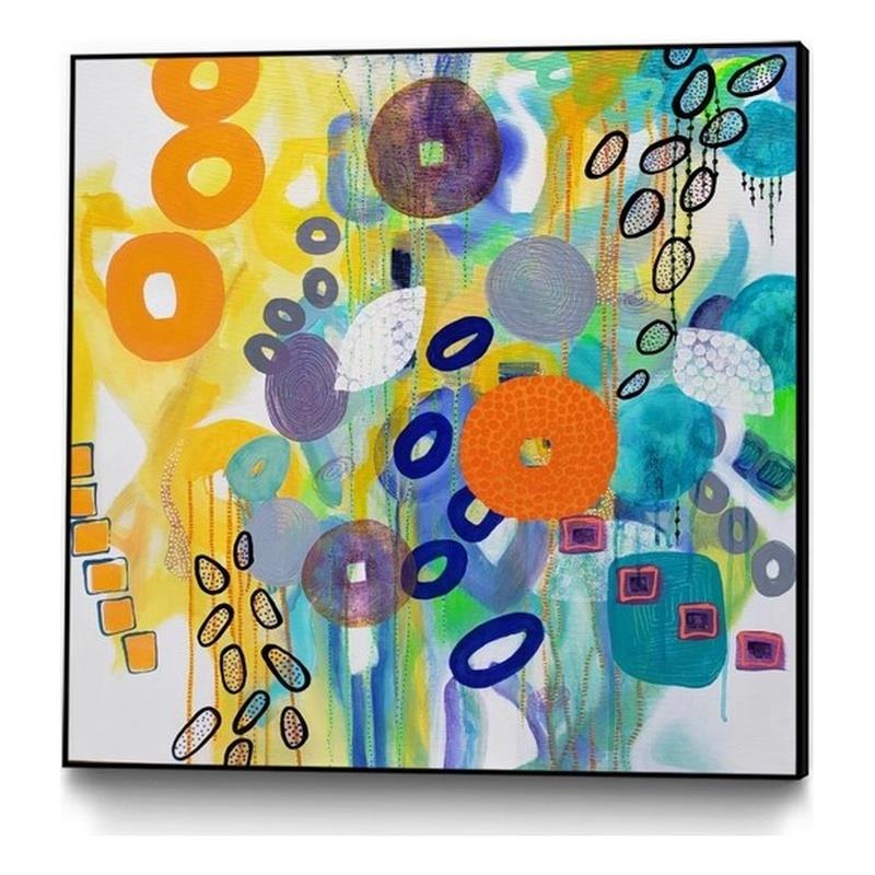 Giant Art Canvas 20x20 Abstract distraction 14 Framed in Yellow | Cymax ...
