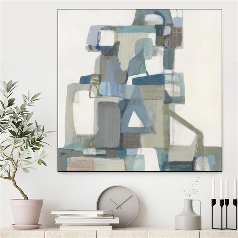 Giant Art Canvas 20x20 Modern Pyramid Framed in Multi-Color | Cymax ...