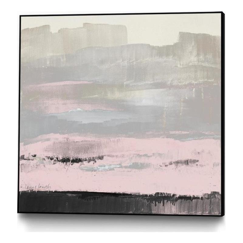 Giant Art Canvas 20x20 In the Distance (Pink) Framed in Multi-Color ...