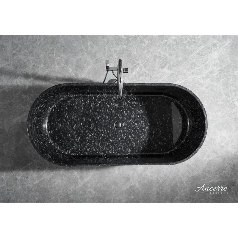 Odessa 67 in. W x 30.7 in. D Freestanding Forged Carbon Fiber Bathtub ...