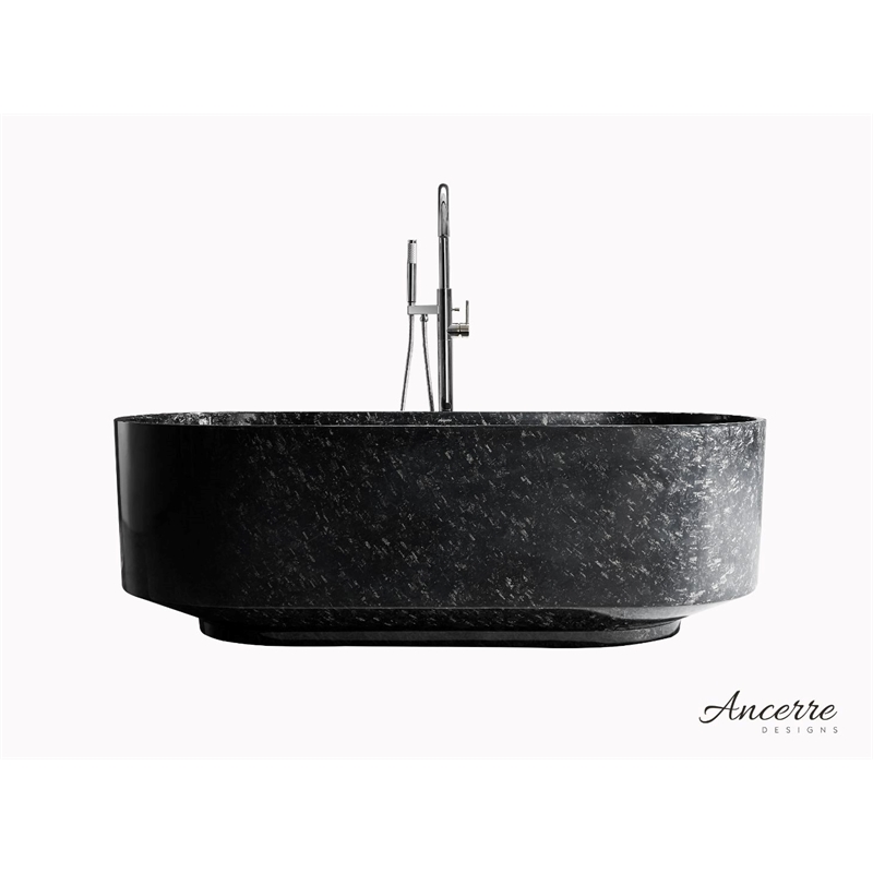 Odessa 67 in. W x 30.7 in. D Freestanding Forged Carbon Fiber Bathtub ...