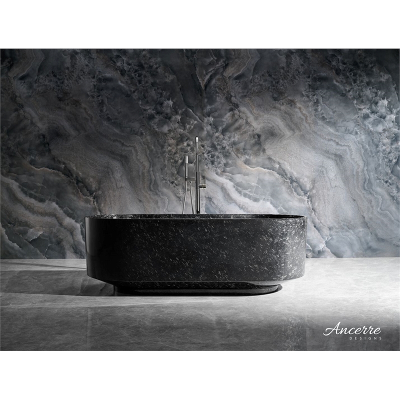 Odessa 67 in. W x 30.7 in. D Freestanding Forged Carbon Fiber Bathtub ...