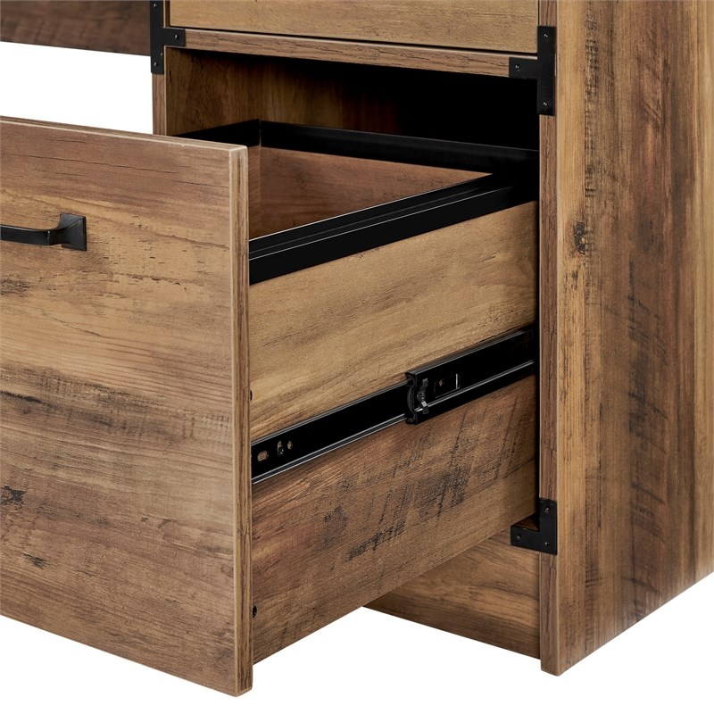 Oxford L-Shape Executive Desk in Rustic Oak | Homesquare