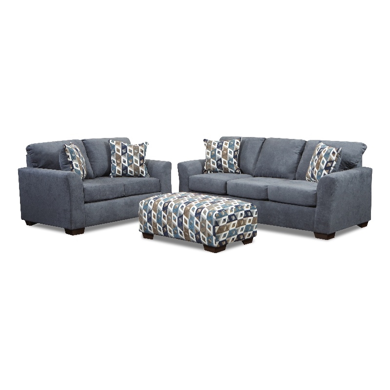 Neoliving Olivia 3-Piece Set with Fabric Sofa/Loveseat & Ottoman in ...