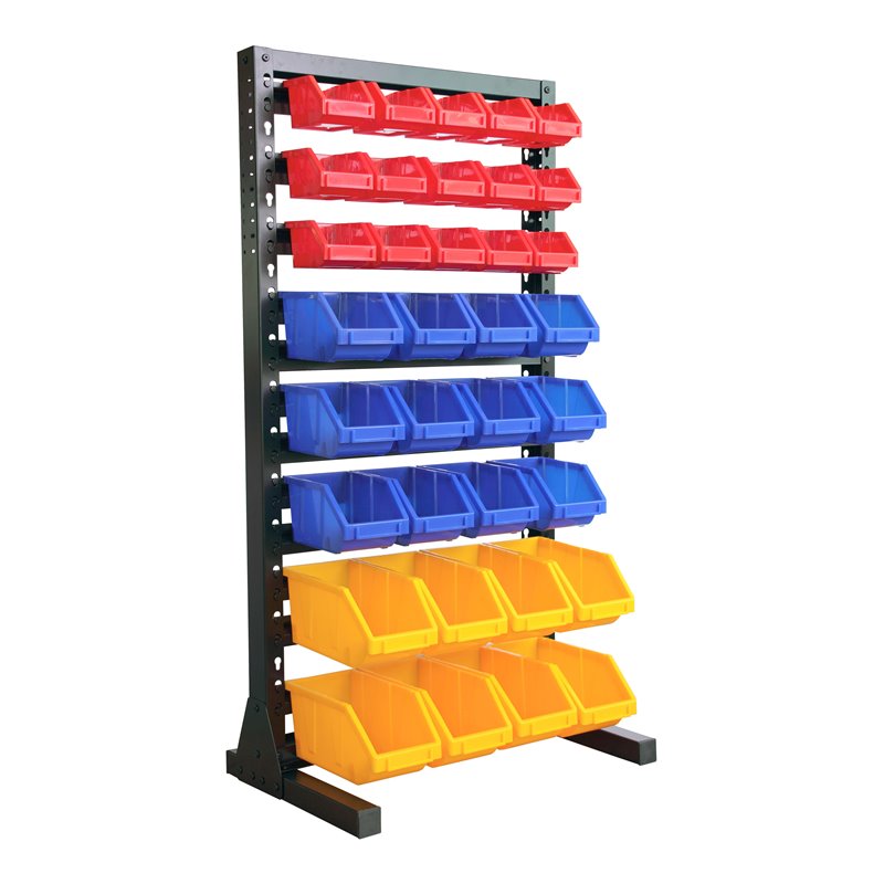 King's Rack 8-Tier Metal Organizer Shelving Rack with 35 Bins in Multi ...