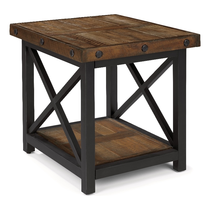 Flexsteel End Table Coffee Accent Table Rectangle in Wood - Brown ...