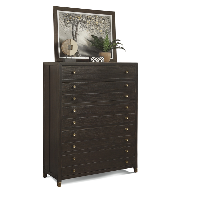 Homestyles Dawn Mid-Century Dark Brown Wood Drawer Chest | Cymax Business