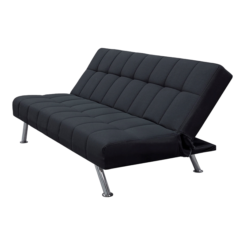 Beyan Signature Troy 72" Fabric Convertible Sleeper Sofa in Black ...