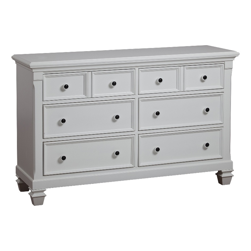 Baby Cache Glendale 6-Drawer Traditional Wood Dresser in Pure White ...