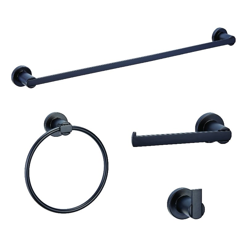 Design House Eastport Metal Bathroom Accessory Kit in Matte Black 4 ...