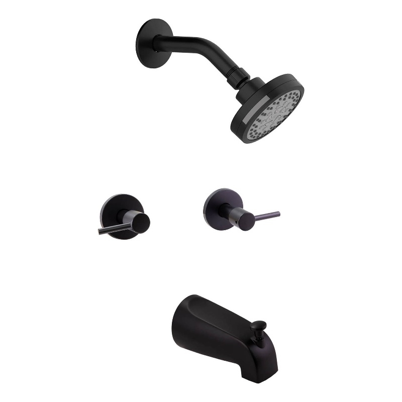 Design House Eastport II Modern Two-Handle Tub and Shower Faucet Matte ...