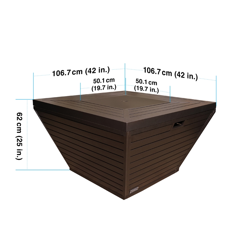 Sunbeam Contemporary Style Aluminum Fire Table in Brown Finish | Cymax ...