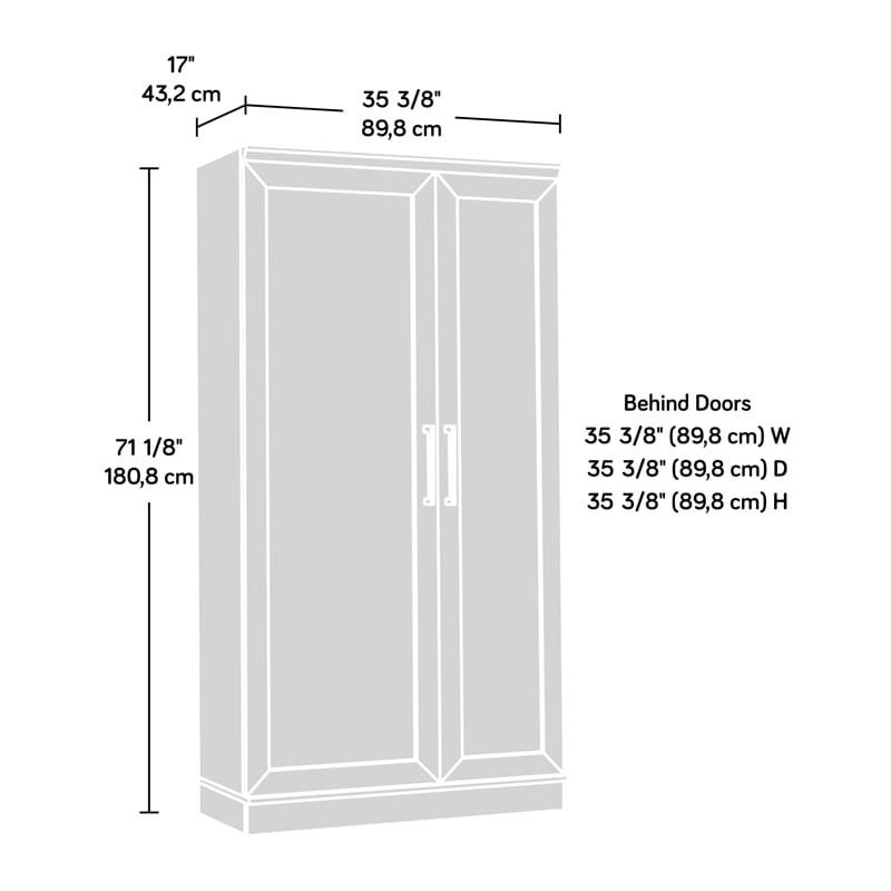 Sauder Homeplus 2-Door Engineered Wood Storage Cabinet in Soft White ...
