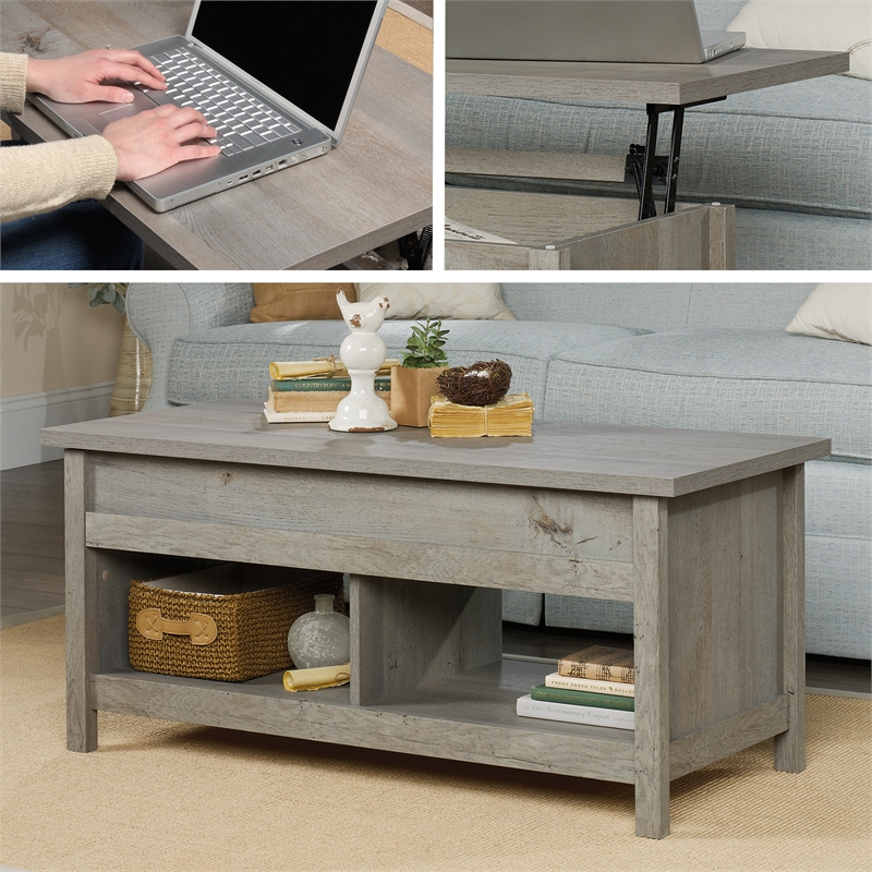 Sauder Cannery Bridge Engineered Wood Lift Top Coffee Table in Mystic Oak Homesquare