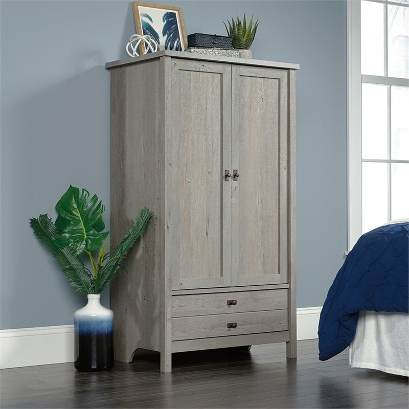 Sauder Cottage Road Engineered Wood Armoire in Mystic Oak Finish
