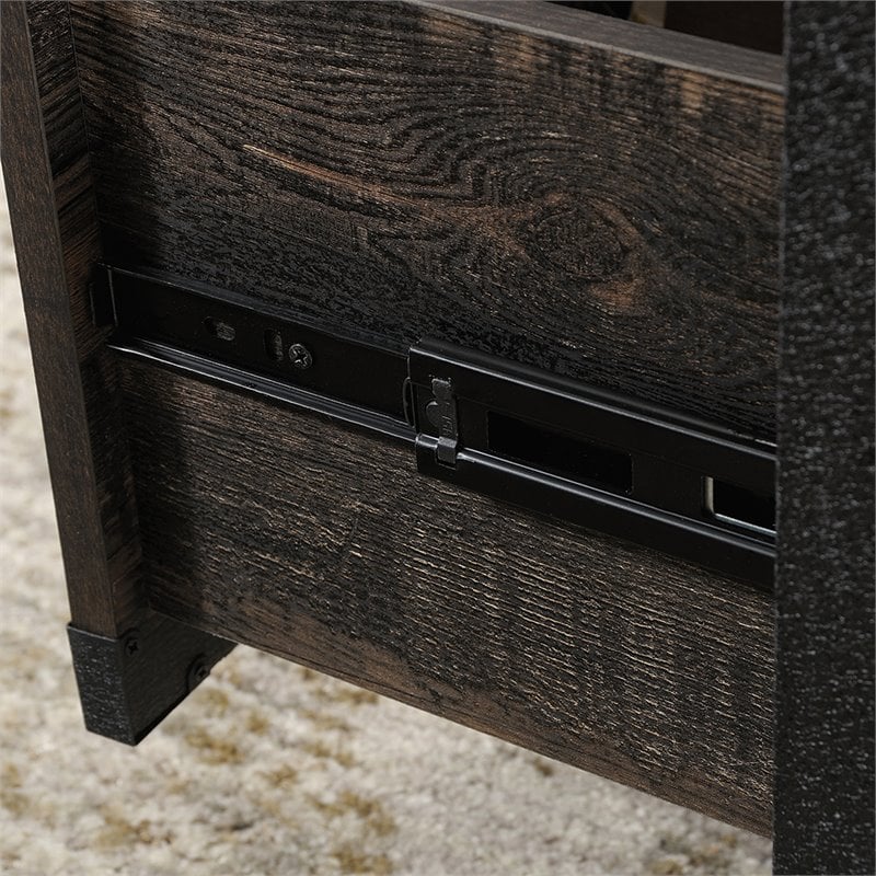 Sauder Steel River Writing Desk in Carbon Oak and Black | Bush ...