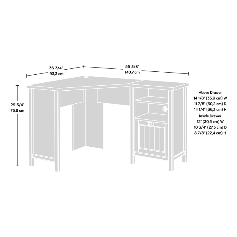 Sauder Costa Engineered Wood Corner Desk in Chalked Chestnut Finish ...