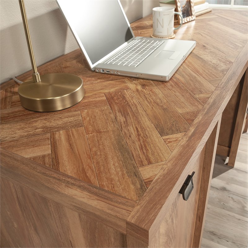 Sauder Cannery Bridge Engineered Wood Computer Desk in Sindoori Mango ...