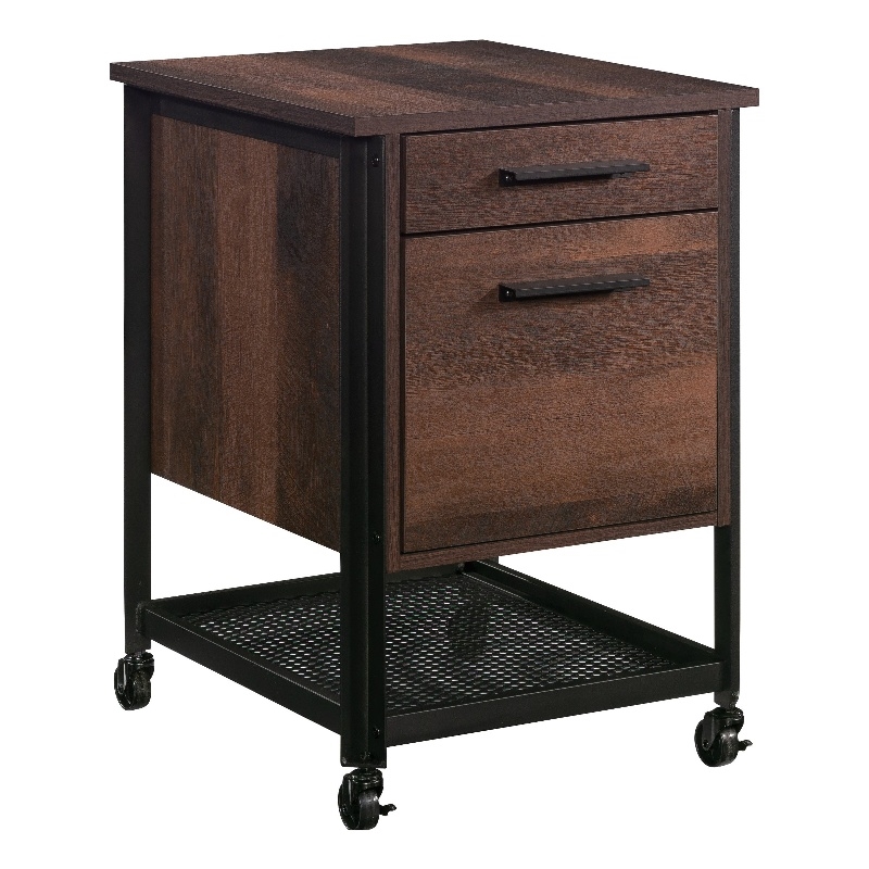 Sauder Briarbrook Engineered Wood and Metal Mobile File in Barrel Oak ...