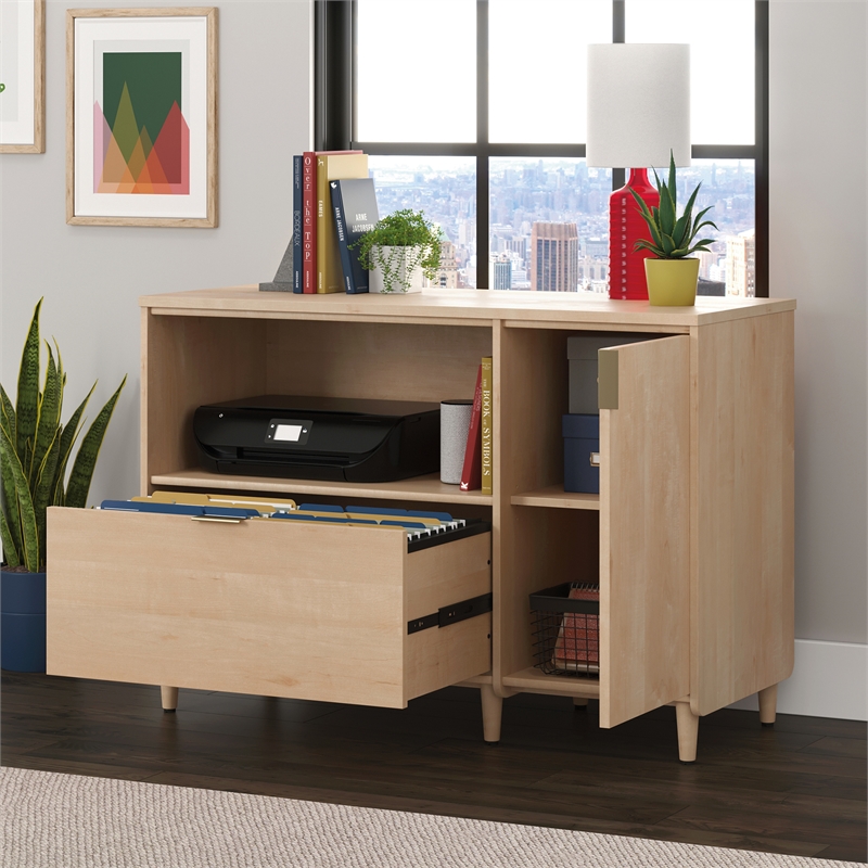Clifford Place Engineered Wood Credenza in Natural Maple Finish Homesquare