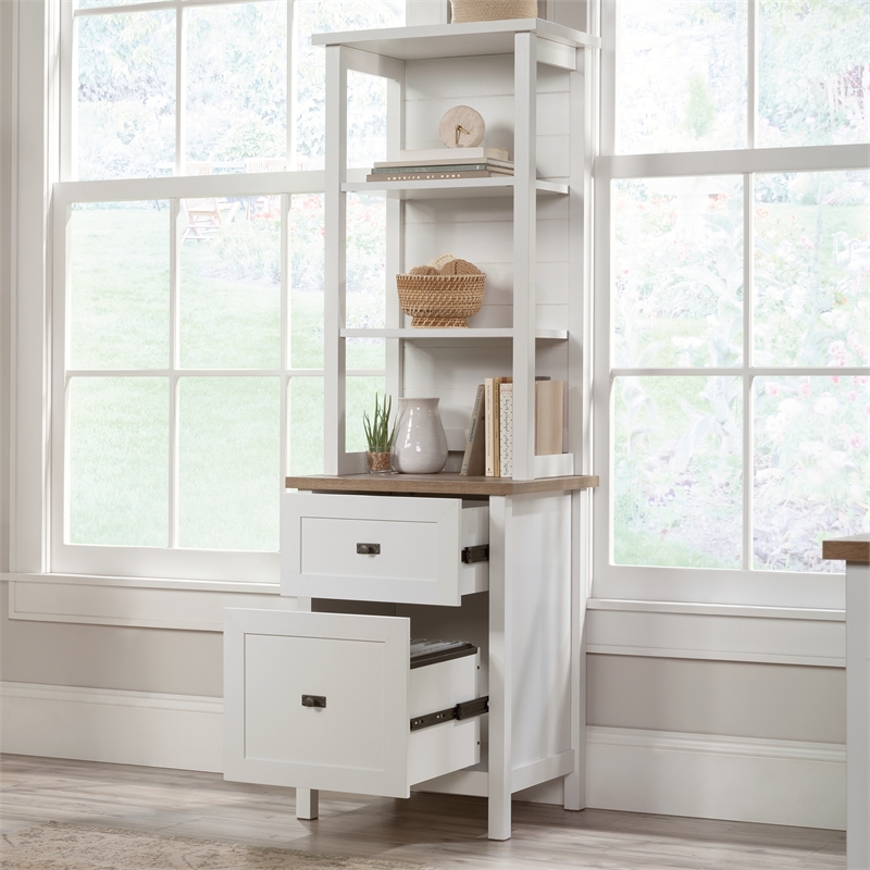 Sauder Cottage Road Engineered Wood Storage Tower in White Finish ...