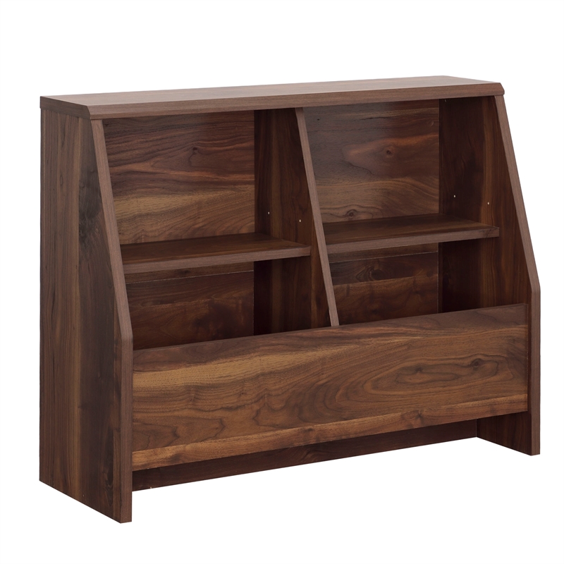 Sauder Willow Place Engineered Wood Footboard/Bookcase in Grand Walnut ...