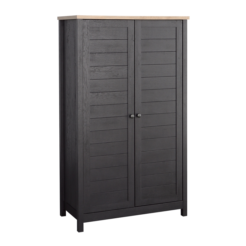 Sauder Cottage Road Engineered Wood Storage Cabinet in Raven Oak Finish