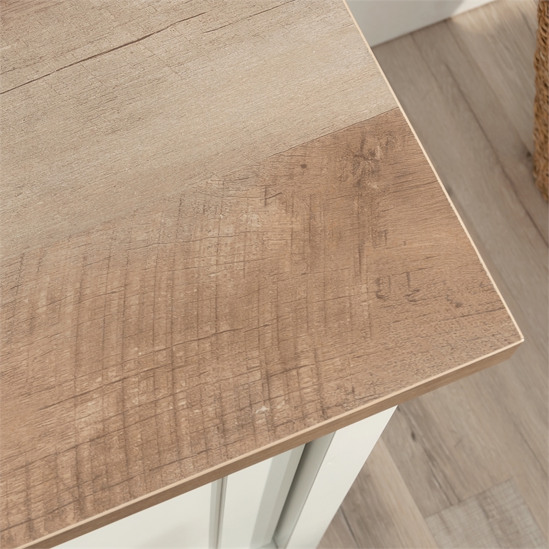 Sauder Cottage Road Engineered Wood Library with Hutch in White Finish