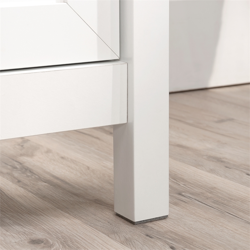 Sauder Cottage Road Engineered Wood Library with Hutch in White Finish