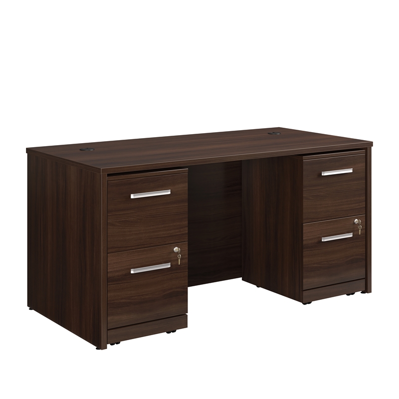 Affirm 60 inch Desk 4 Drawer Ped in a Noble Elm Finish | Bush Furniture ...