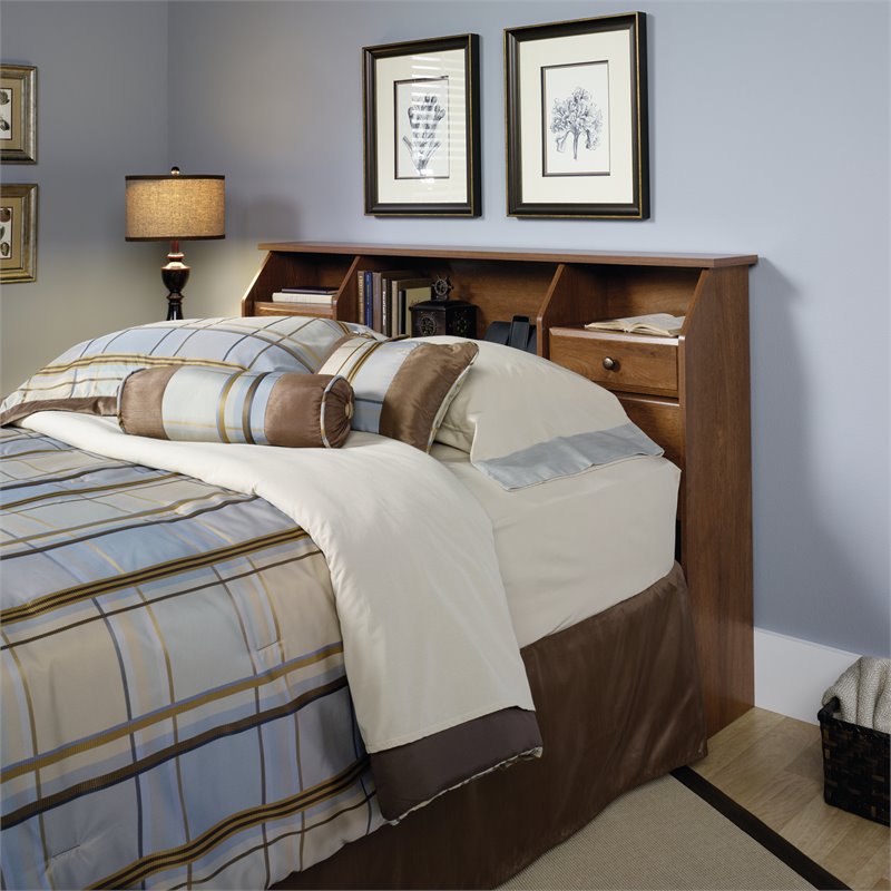 Sauder Shoal Creek Full Queen Bookcase Headboard in Oak | Cymax Business