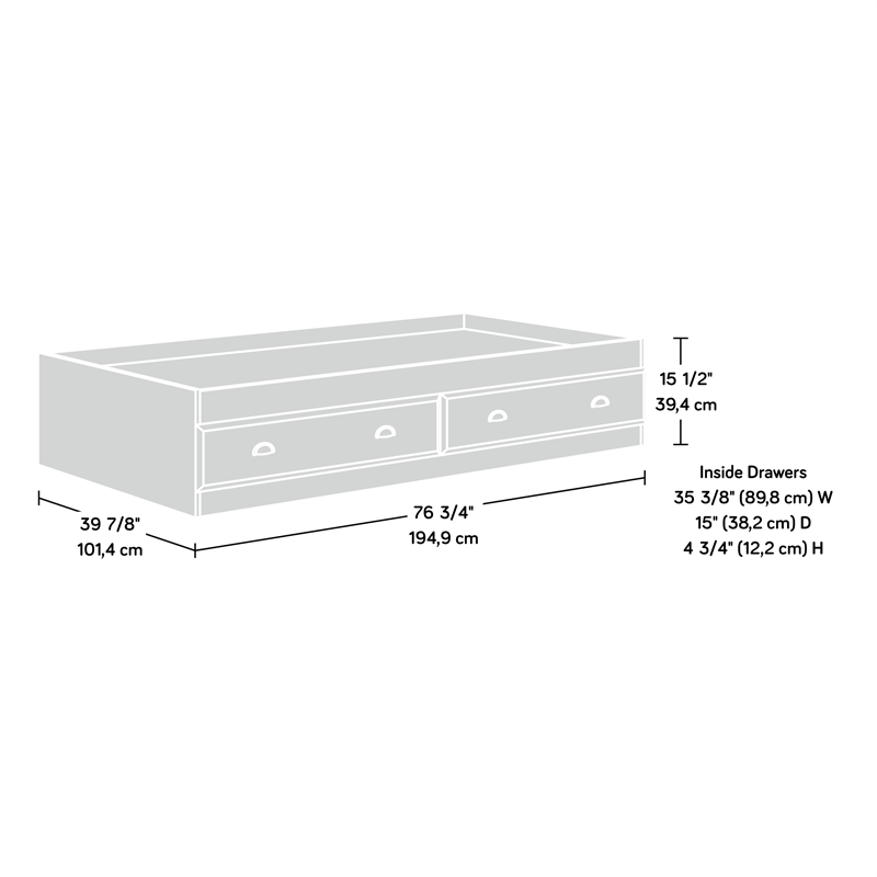 Sauder Shoal Creek Twin Mates Bed in Soft White Homesquare