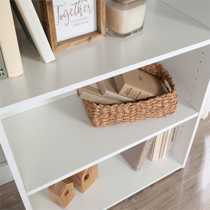 Sauder Beginnings Engineered Wood 3 Shelf Bookcase in Soft White