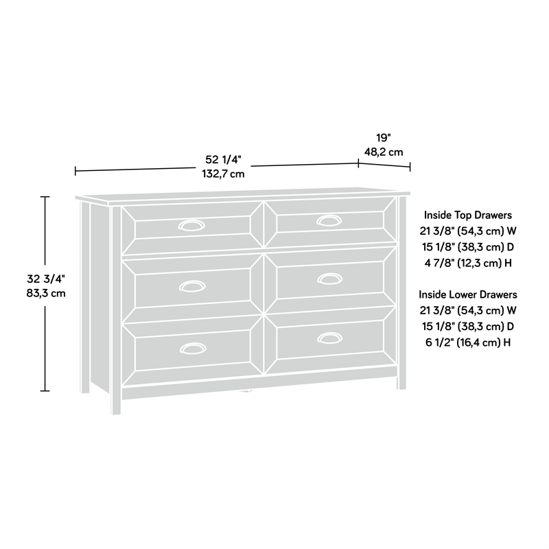 Sauder county line 6 drawer dresser store
