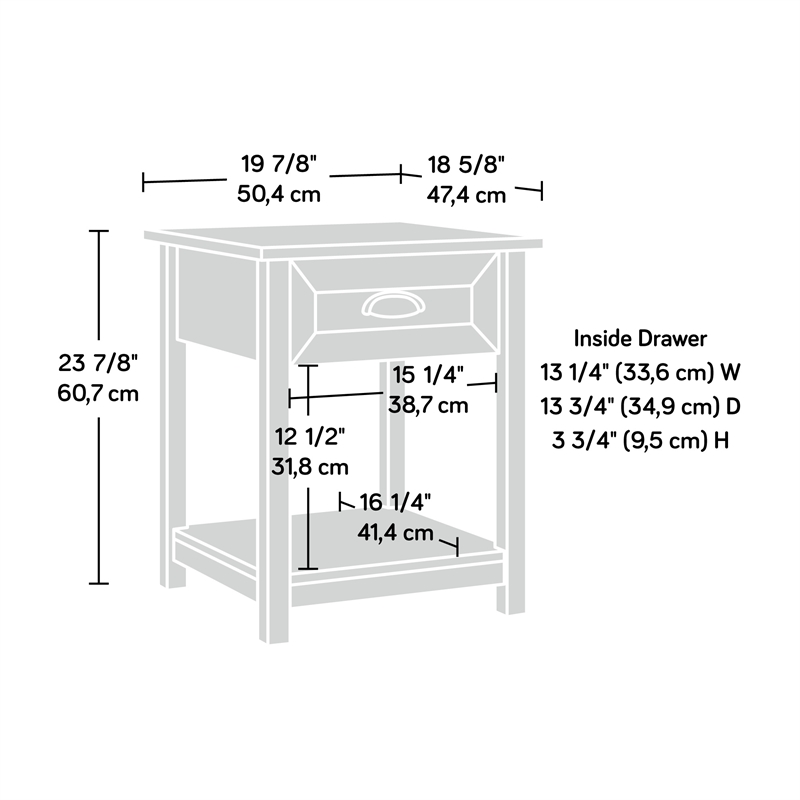 Sauder County Line Engineered Wood End Table in Salt Oak BushFurnitureCollection
