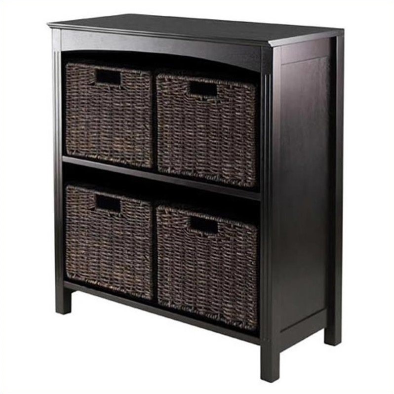 Winsome Terrace 5 Piece Storage 3 Tier Shelf in Dark Espresso - 92527