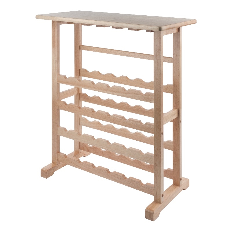 Winsome Vinny 24-Bottle Transitional Solid Wood Wine Rack in Natural ...