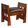 Mission Style Oak and Leather Foot Stool - Model A31